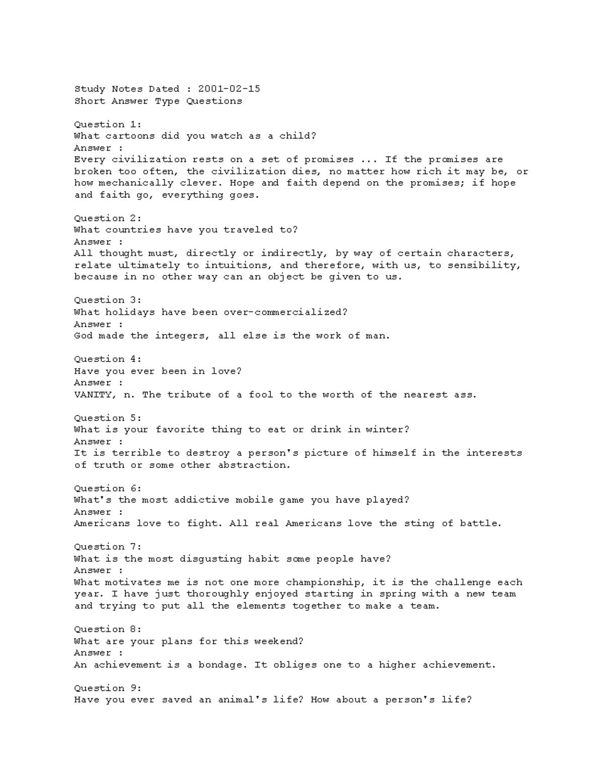 Study Notes 81116029u - Study Notes Dated : 2001-02- Short Answer Type ...