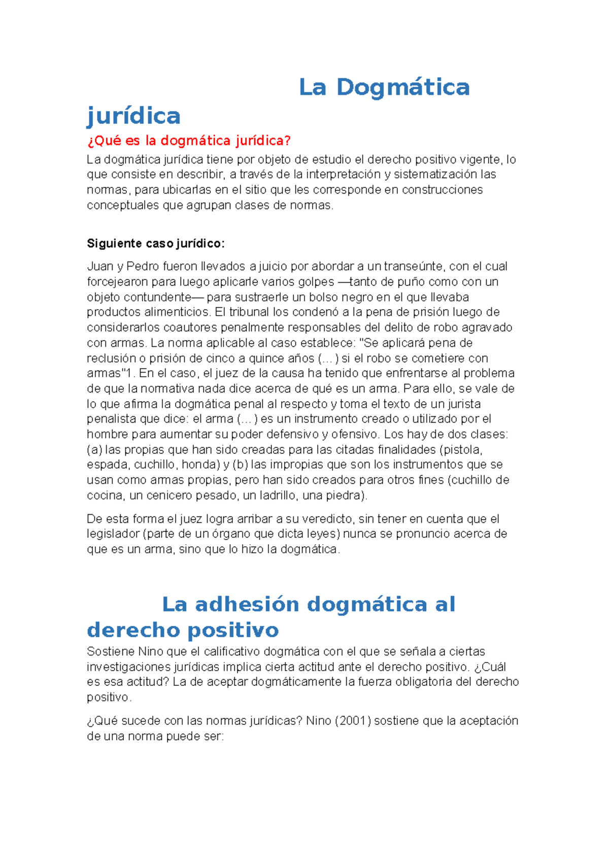 La dogmatica juridica - La Dogmática jurídica ¿Qué es la dogmática ...