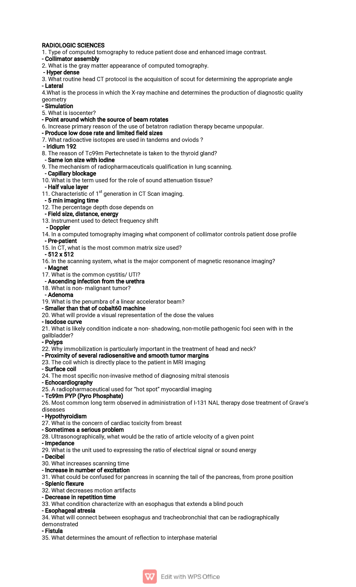 85% cluster 5 - N/A - RADIOLOGIC SCIENCES Type of computed tomography ...