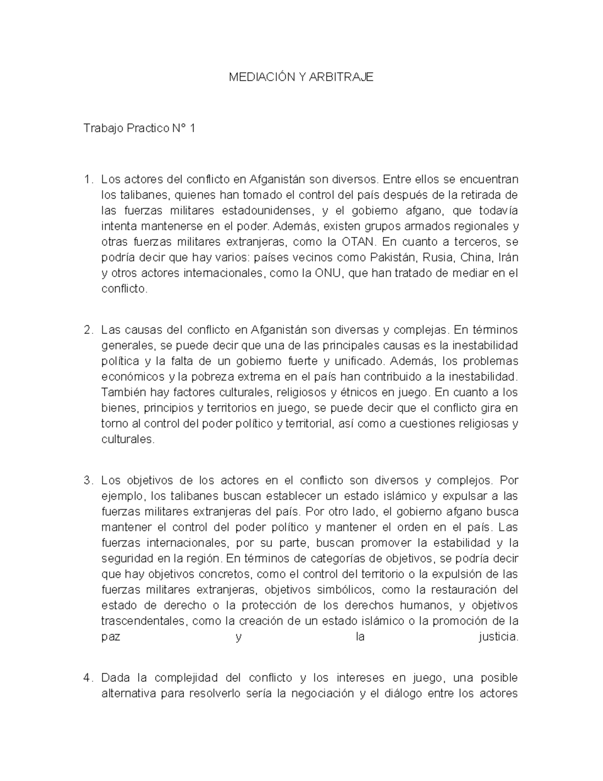 TP 1 Mediación Y Arbitraje - MEDIACIÓN Y ARBITRAJE Trabajo Practico N° 1 Los actores del ...