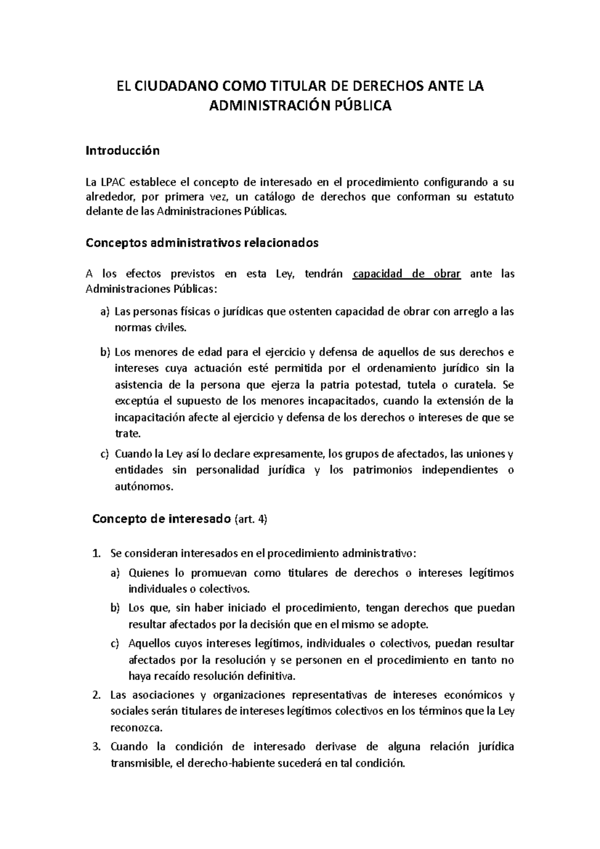 Tema 7 El ciutada com a titular drets davant l´administració - EL ...