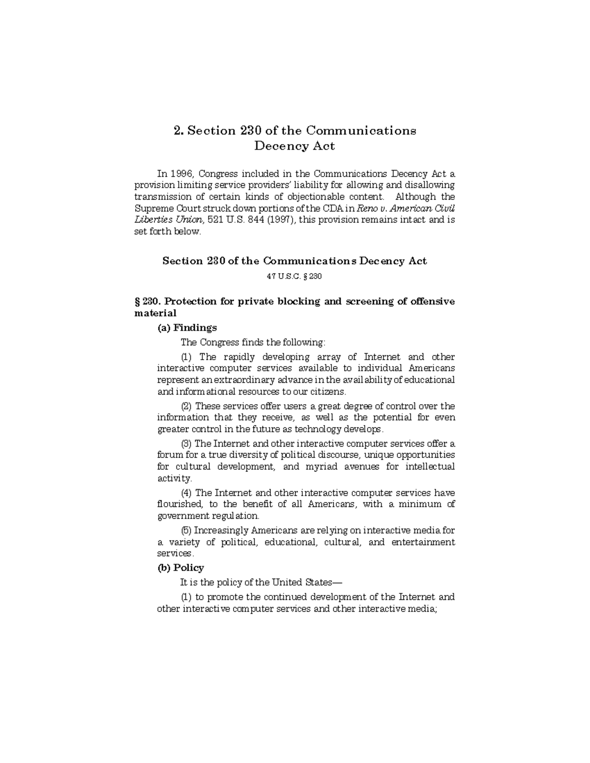 Section 230amended - Spring 2021 Professor Anuj C. Desai iSchool/Legal ...