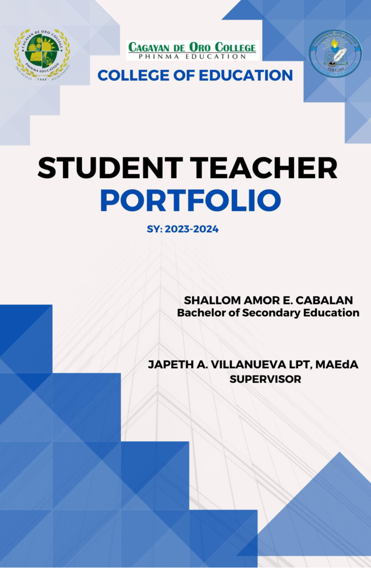 Portfolio Final Cabalan TO Print - TABLE OF CONTENTS Title/ Components ...