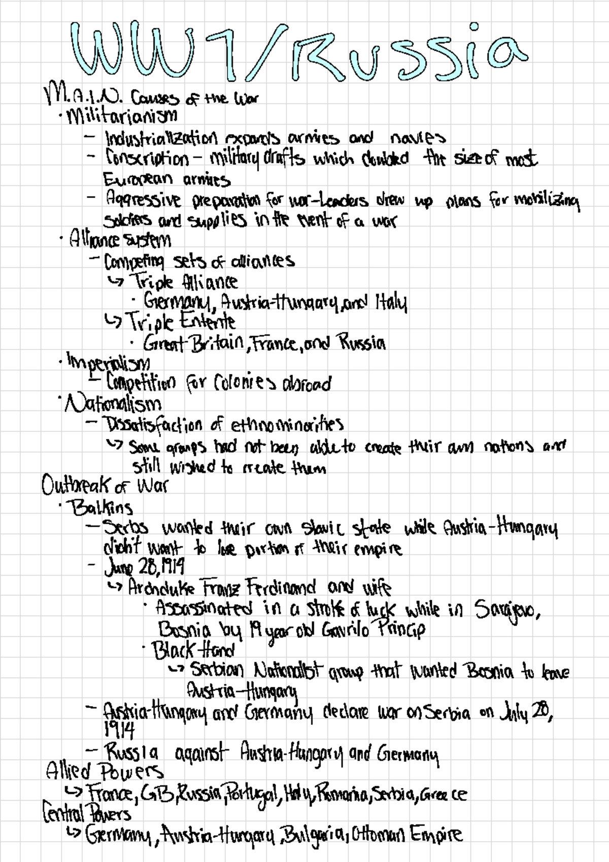 WW1 - World War 1 Notes Dr. Michael Epple CRN 85272 - WOH 4240 - FGCU ...