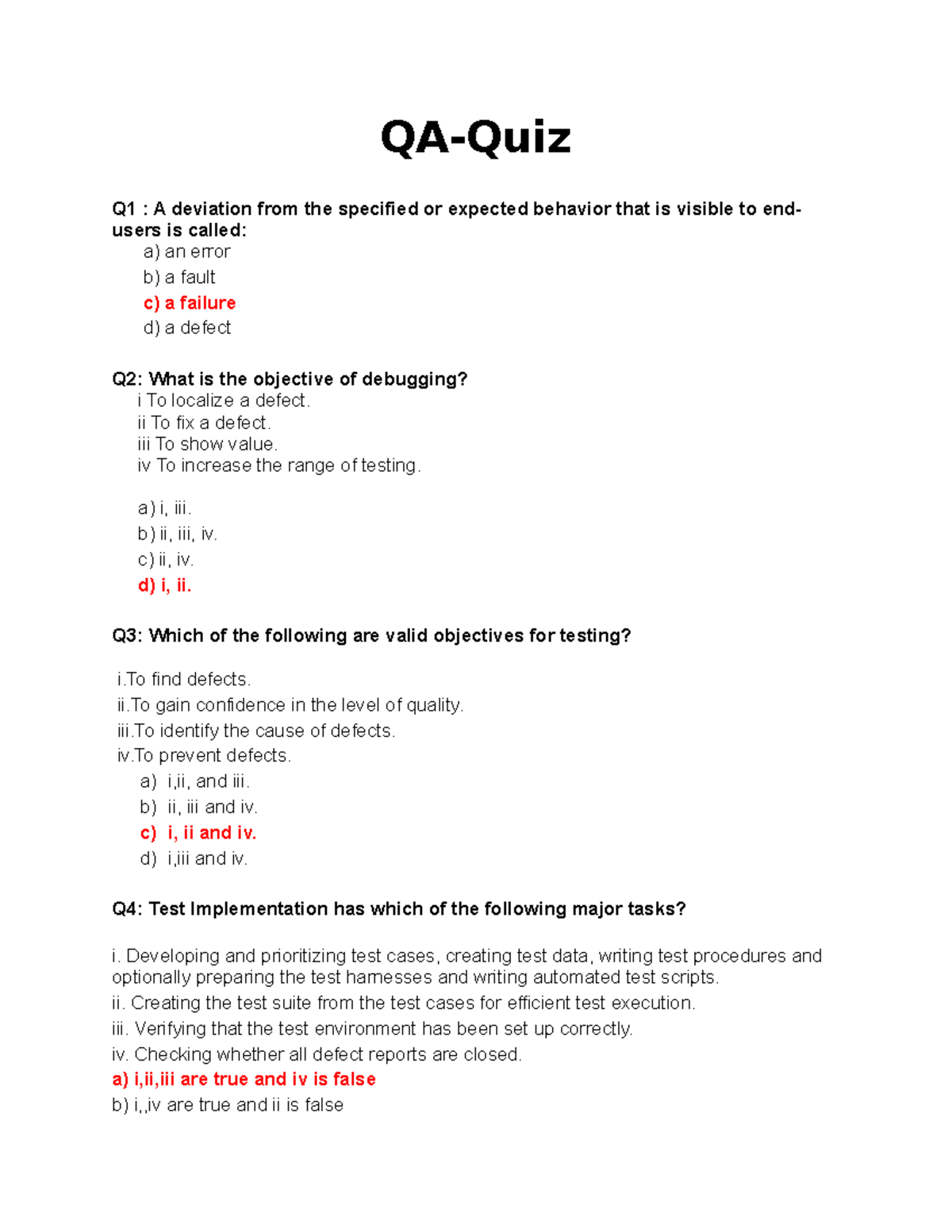 Quiz 10 August Summer 2021, questions and answers - QA-Quiz Q1 : A ...