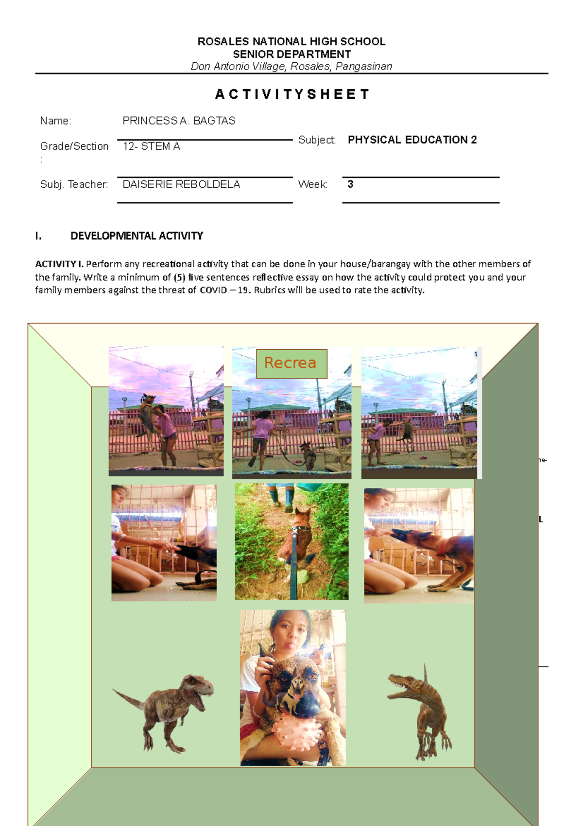WEEK 3- Module 3 ( Physical Education) - ROSALES NATIONAL HIGH SCHOOL ...