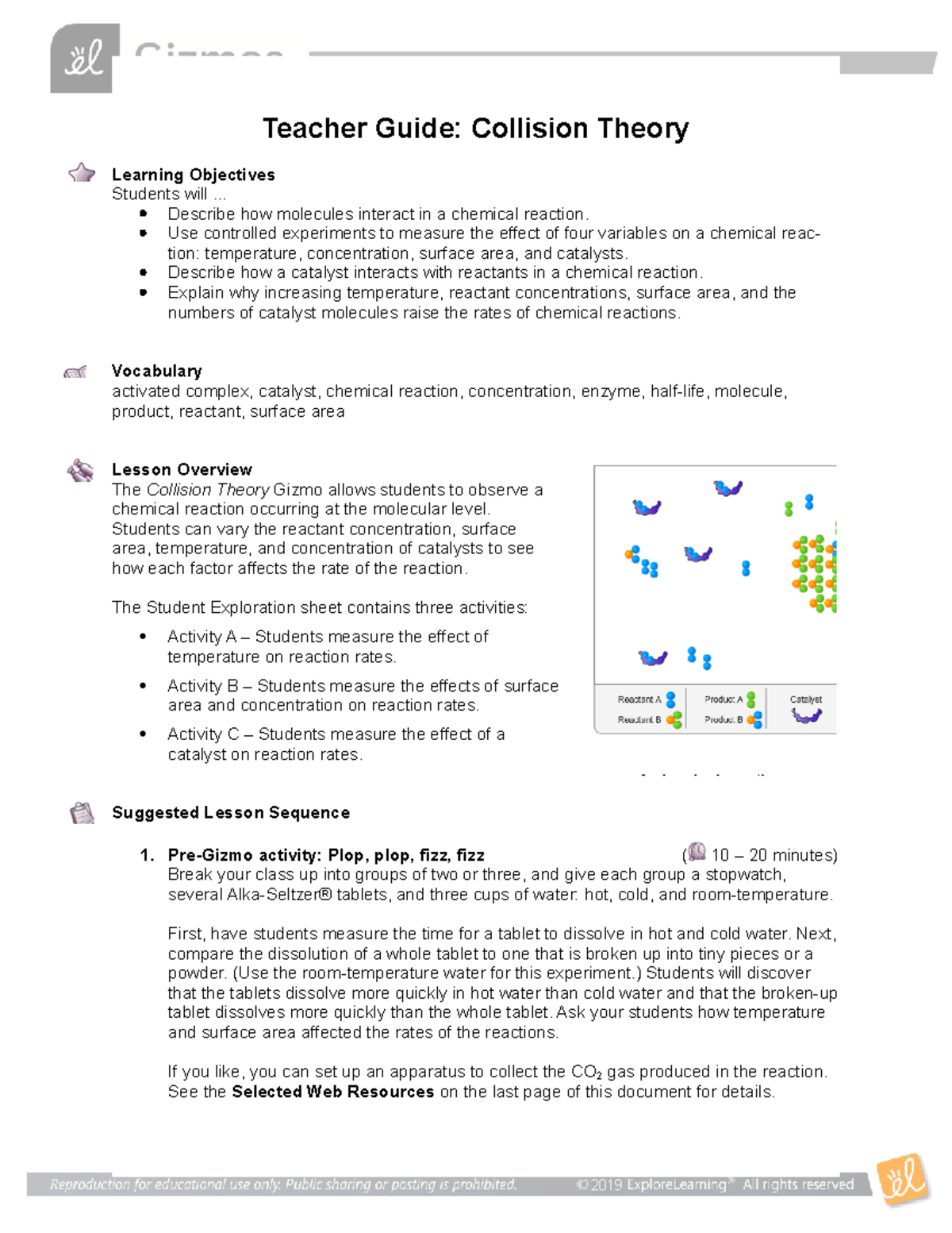 Collision Theory TG - Chemistry Overlook Work - 2019 Teacher Guide ...