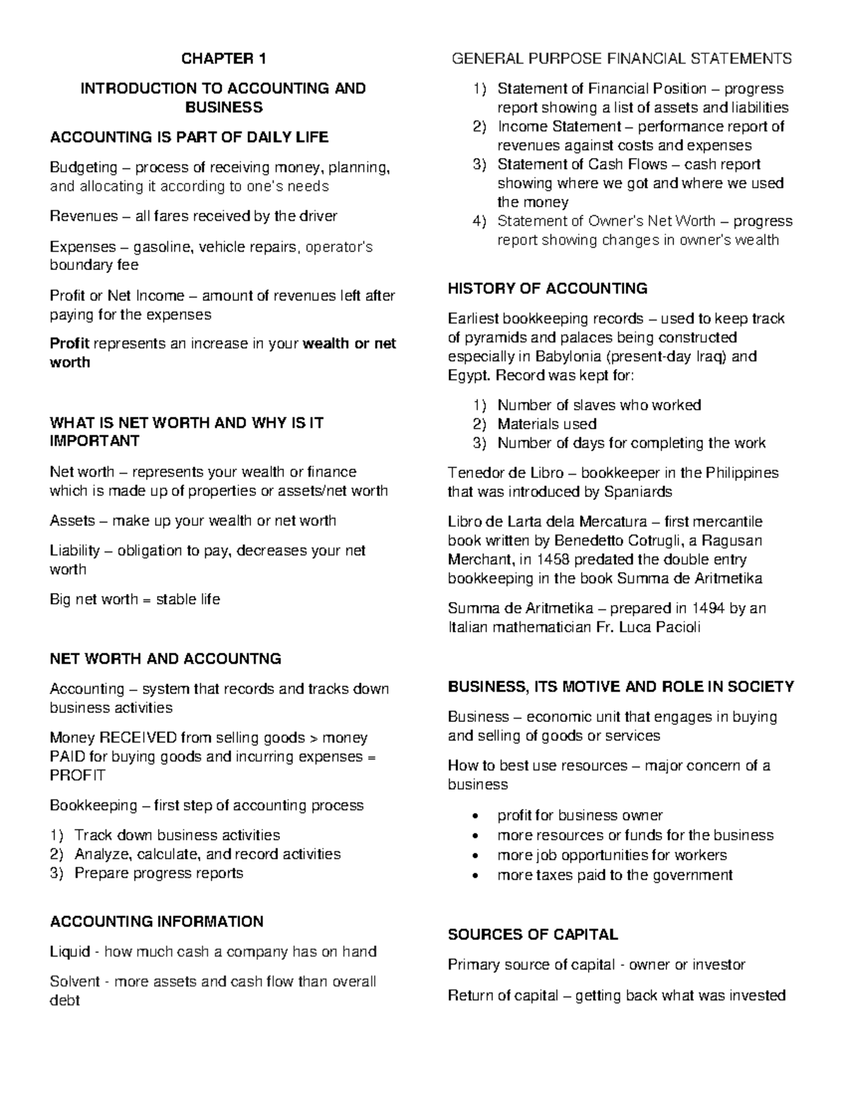 FAR CHAP 1 2 - hhhh - CHAPTER 1 INTRODUCTION TO ACCOUNTING AND BUSINESS ...