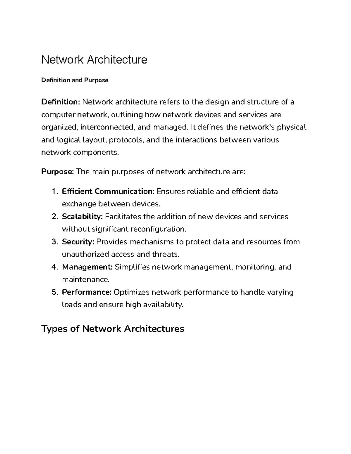Computer Network - Network Architecture Definition and Purpose ...