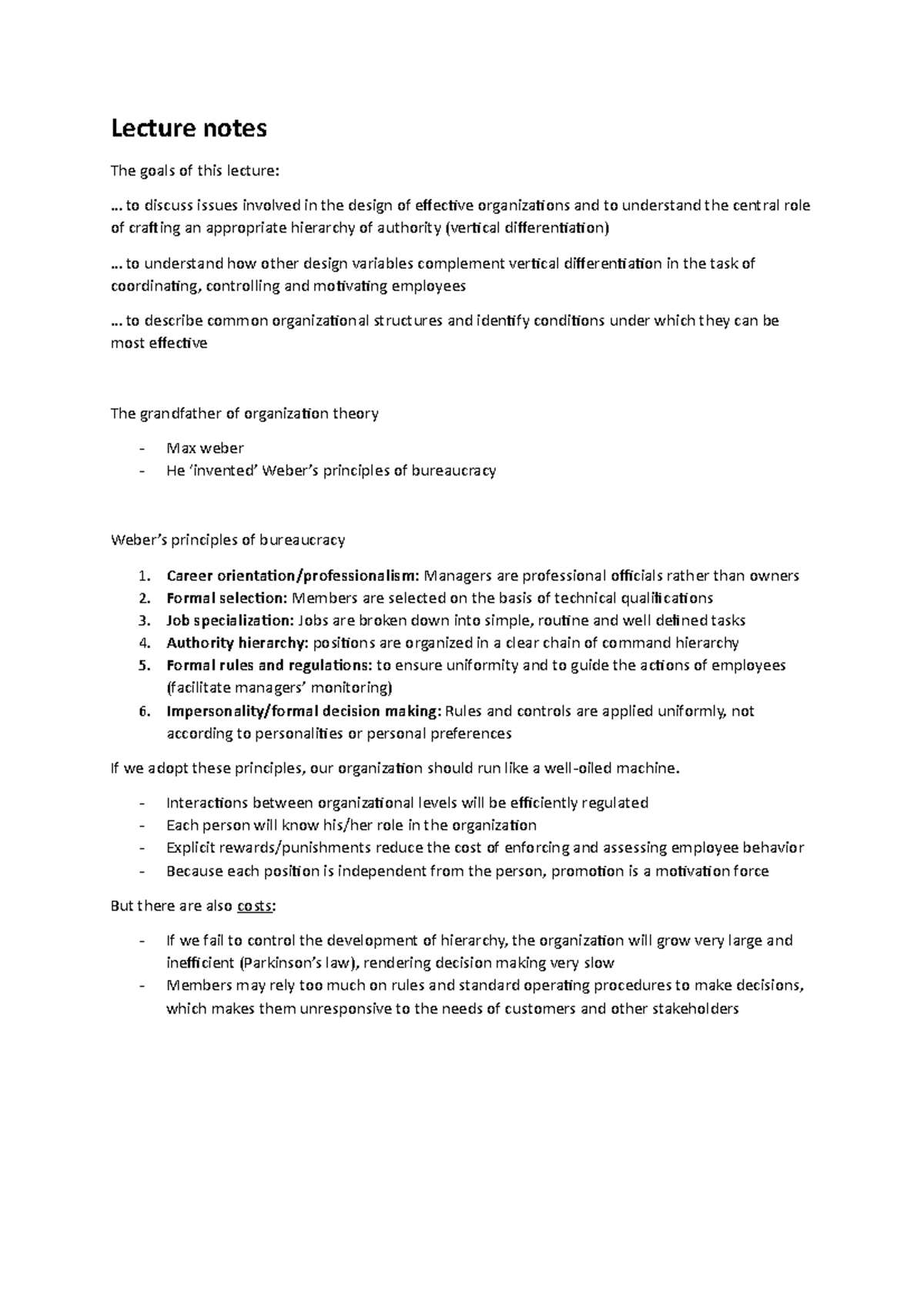 Lecture notes week 2 - Lecture notes The goals of this lecture: ... to ...