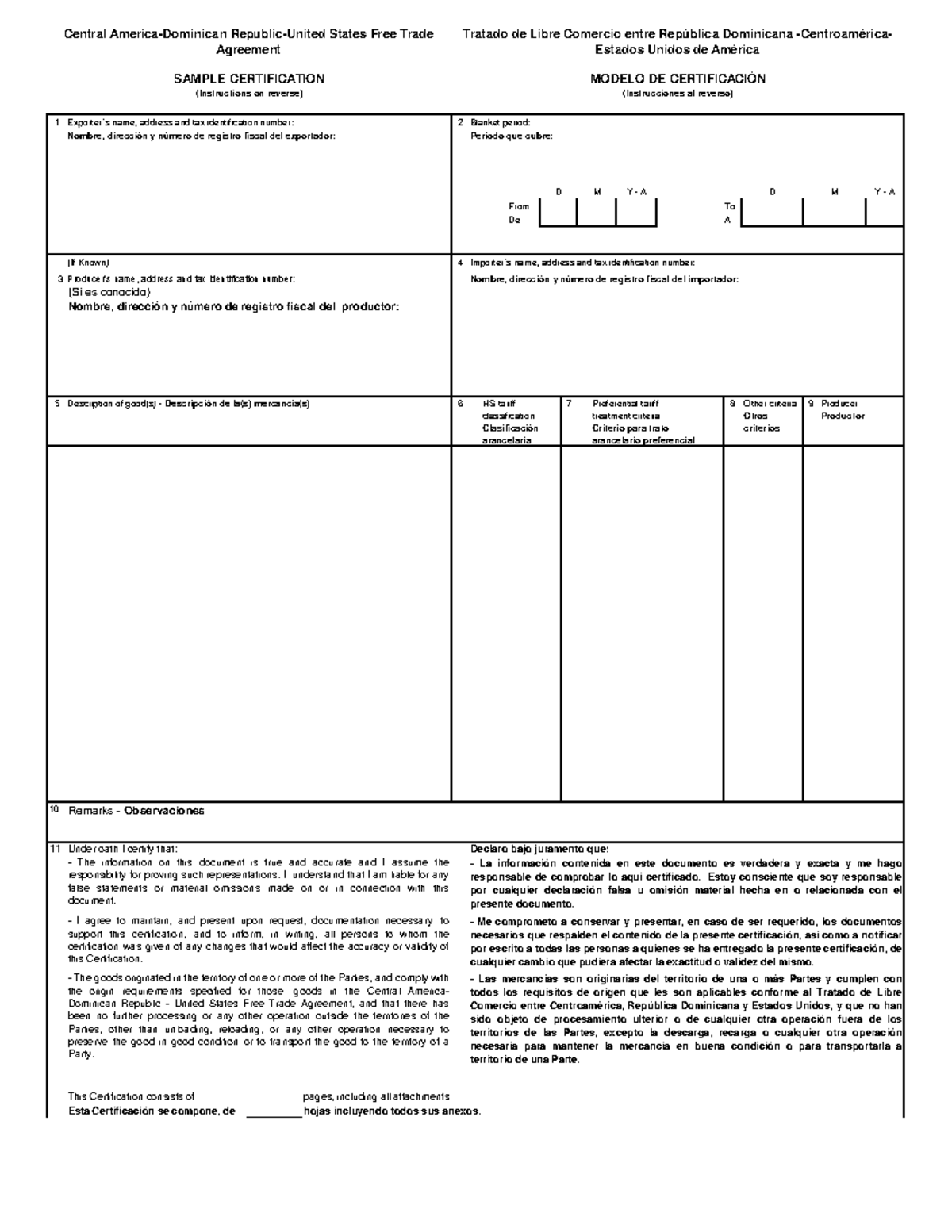 Certificado de origen dr-cafta 0 - 1 2 M Y - A Y - A From To De A 4 3 5 ...