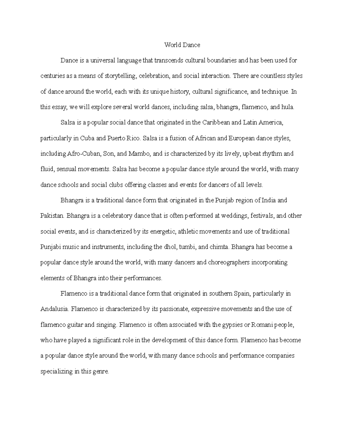 World Dance - World Dance Dance is a universal language that transcends ...