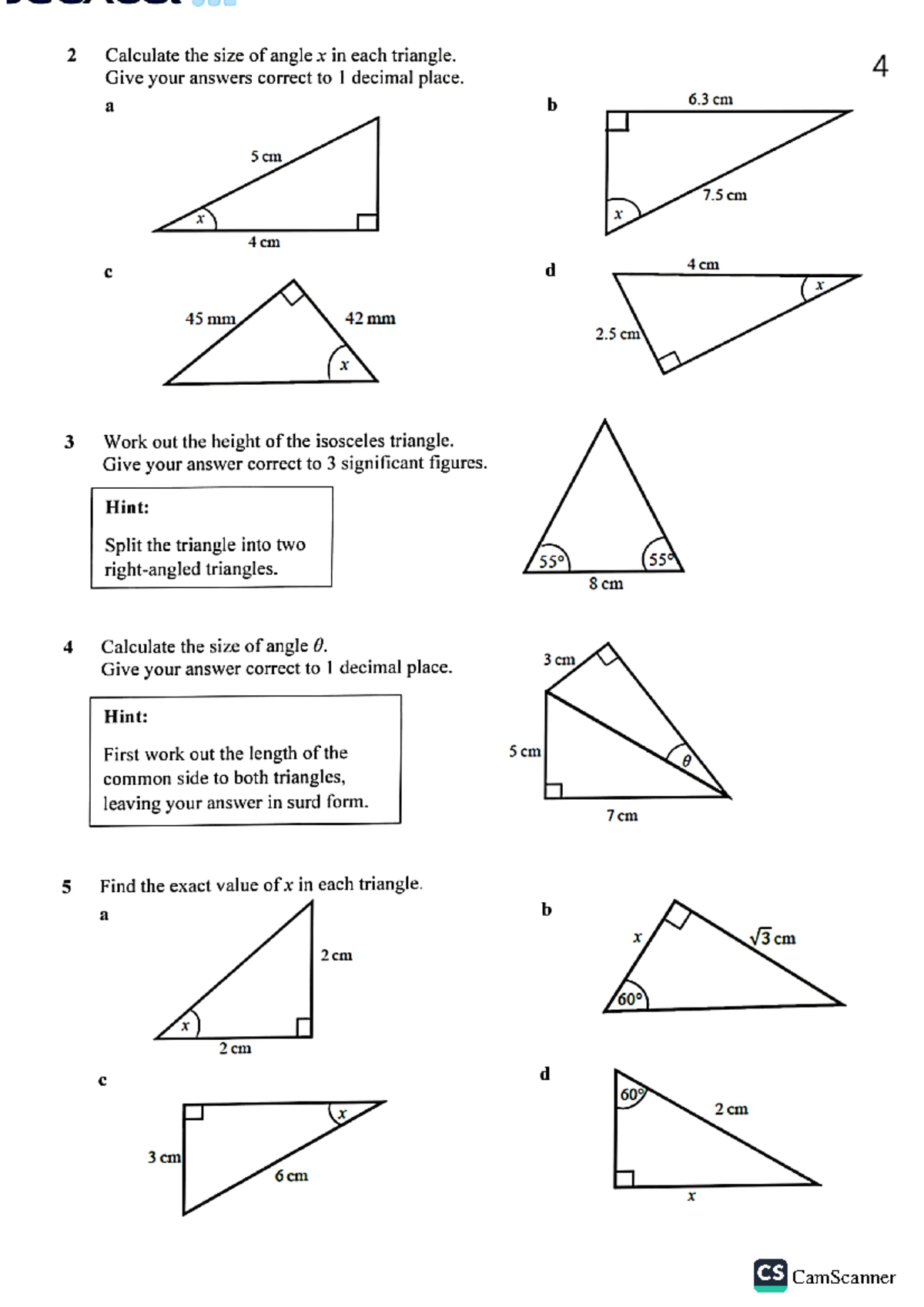 Area, Sides , Pythagoras theorem - Bachelor in Business and finance ...