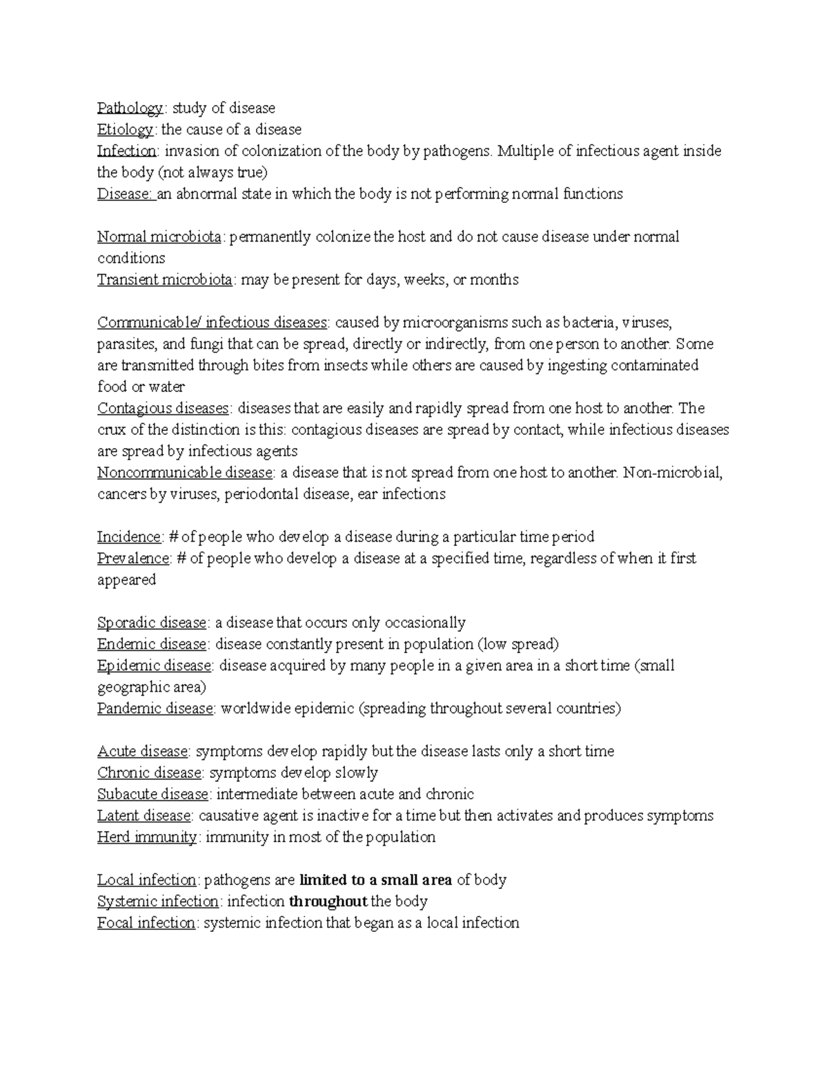 Unit 3 Review Microbiology - Pathology: study of disease Etiology: the ...
