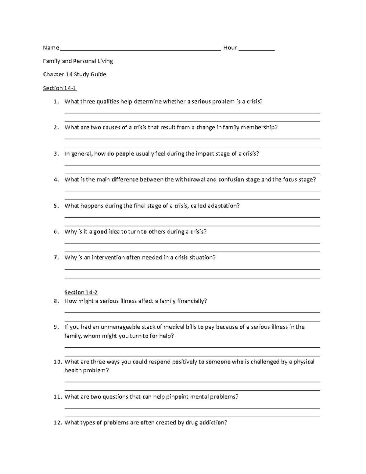 Chapter 14 Study Guide 2 - Name ...