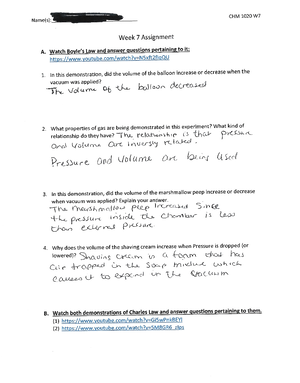 Chm1020 w10 lab assignment - Week 10 Assignment Part A: A. Watch Nuclear Science and ...