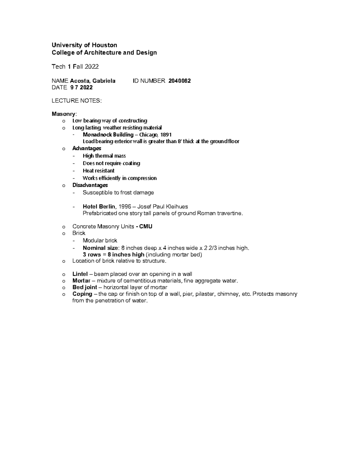 Lecture Ch. 14 Notes - University of Houston College of Architecture ...