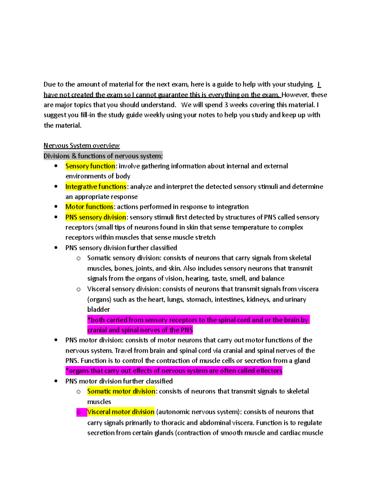 NS study material-1 - Due to the amount of material for the next exam ...