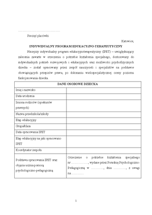 Wzór Wopfu, przykładowy arkusz - WIELOSPECJALISTYCZNA OCENA POZIOMU ...