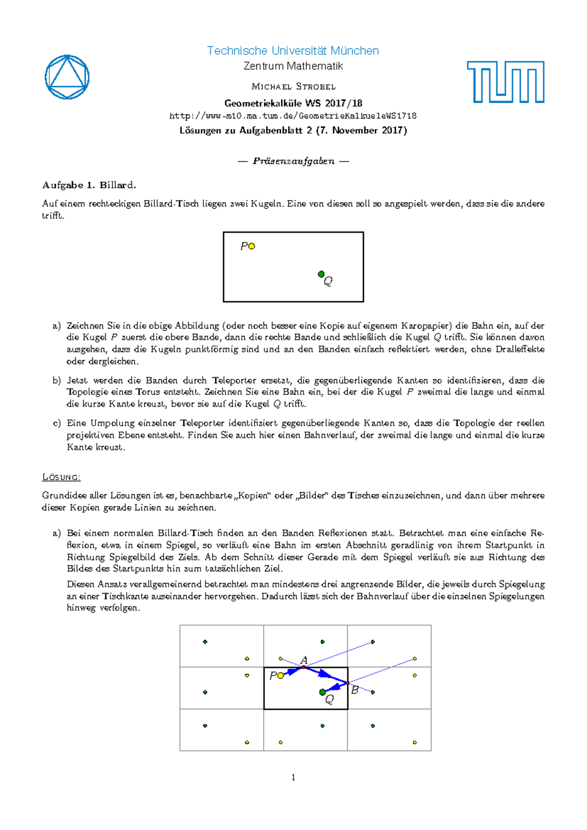 Loesung 2 - Lösungen zu Präsenzaufgaben und Hausaufgaben - Technische Universit‰t M ̧nchen ...