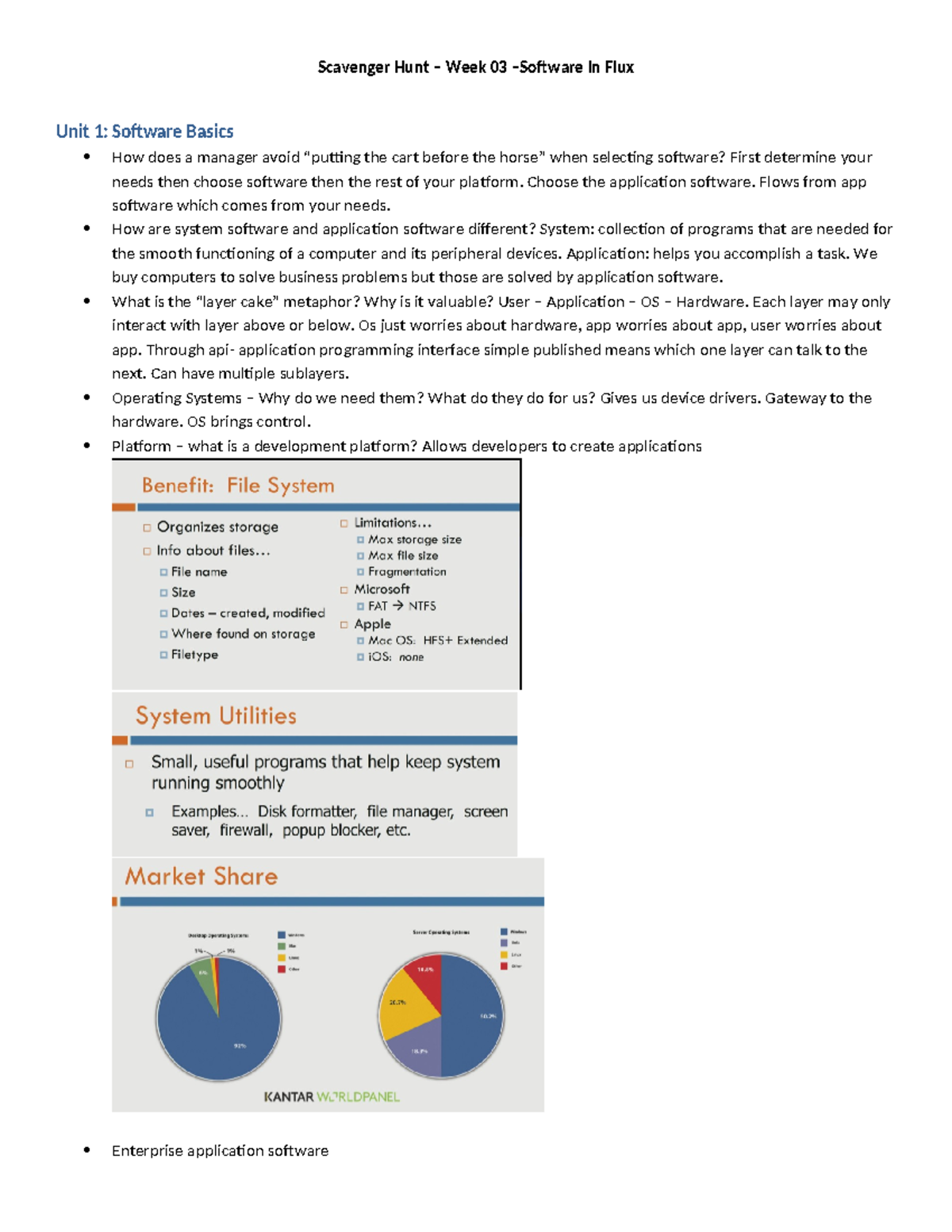 Scavenger Hunt 03-Software in Flux - Scavenger Hunt – Week 03 –Software ...