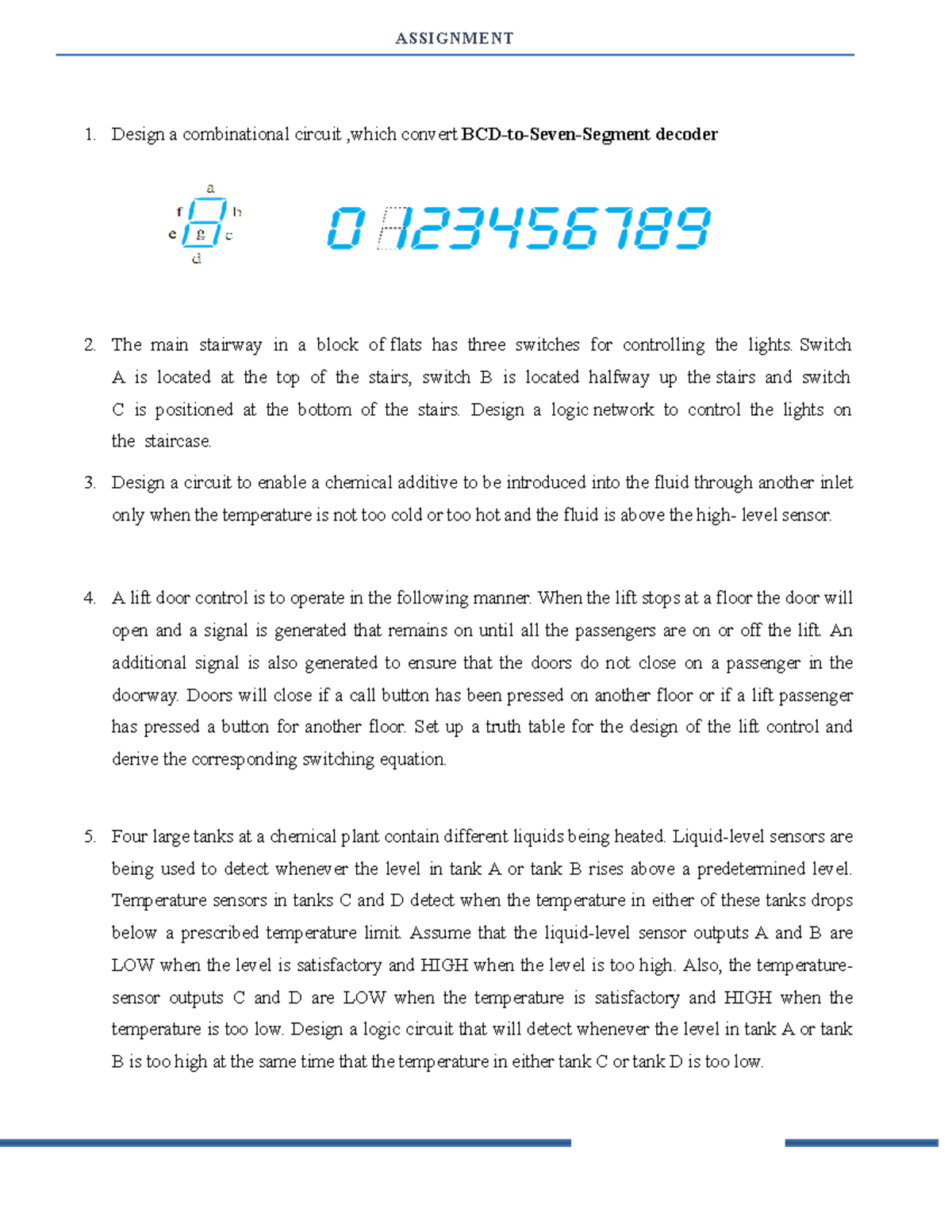 Assignment Of Dlddd Digital Logic Design Power Point Assignment 1 Design A Combinational