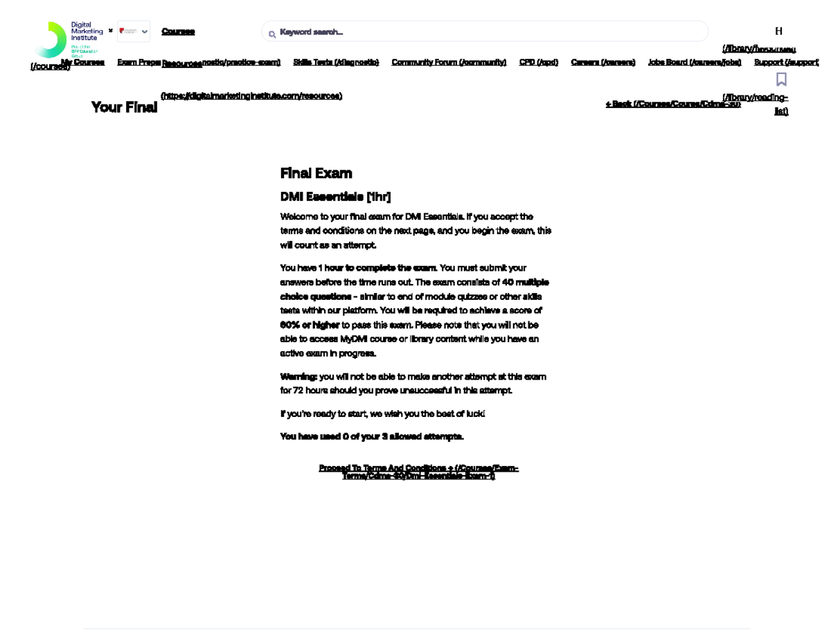 DMI Exam Rules - MKT MNG - MRKT 201 - Studocu