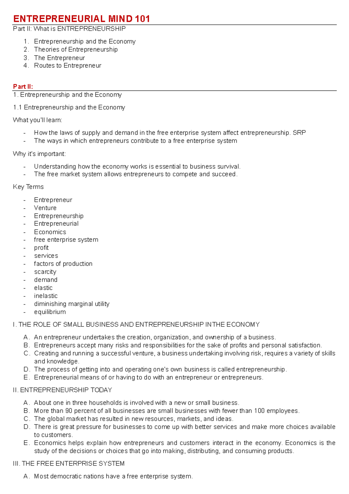 Entrep-Until-101 - ENTREPRENEURIAL MIND 101 Part II: What is ...