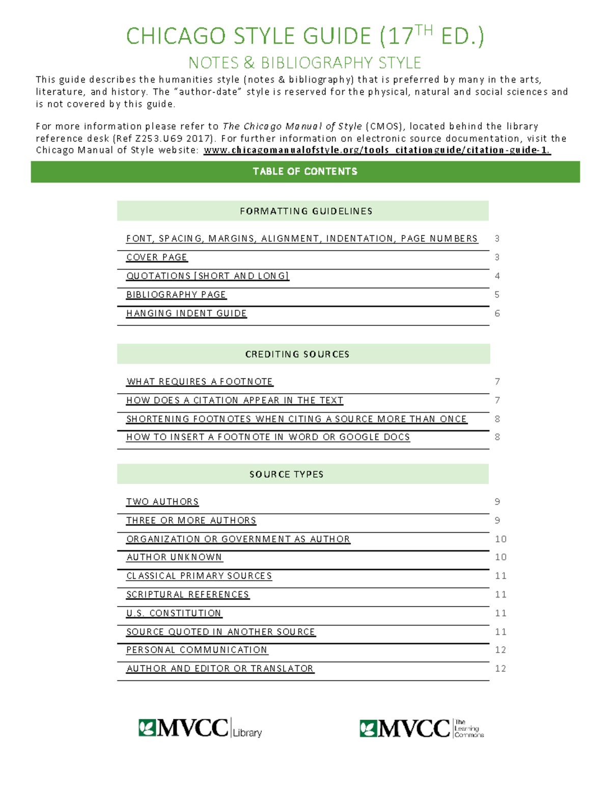 Chicago Manual of Style 17 Notes and Bibliography - CHICAGO STYLE GUIDE ...