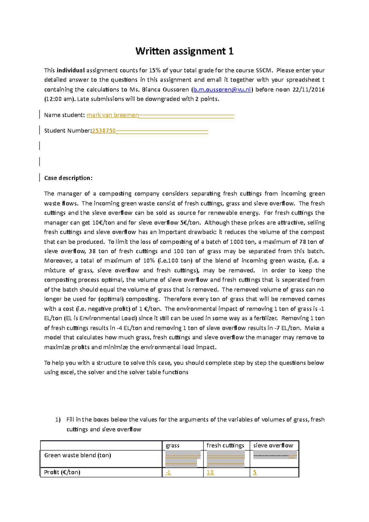 Written assignment 1 - 9,1 - Written assignment 1 This individual ...