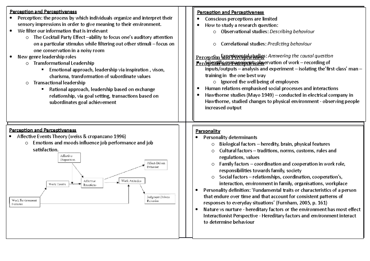 OB Flashcards - Perception and Perception: the process which ...