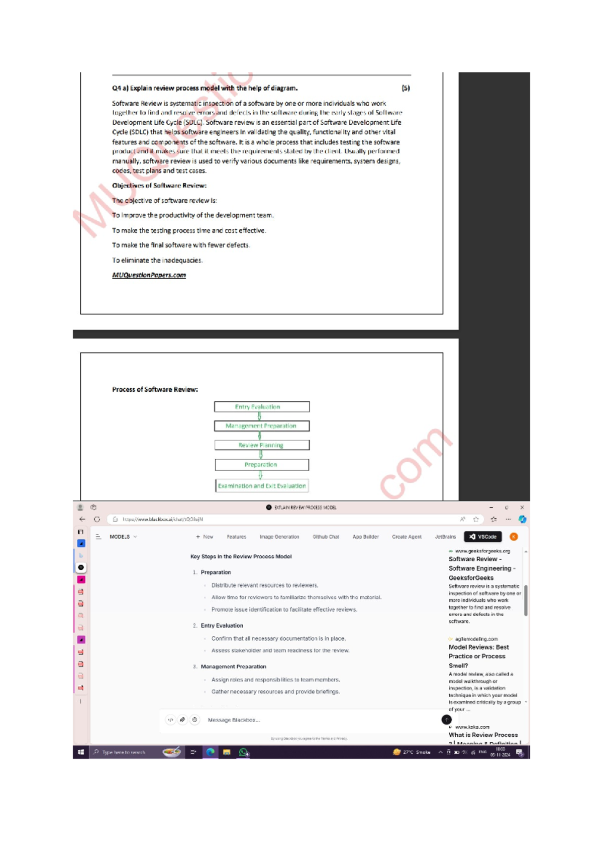 Spm unit 4 - hfytfgghhkjjjj - Q4 a) Explain review process model with the help of diagram. (5 ...