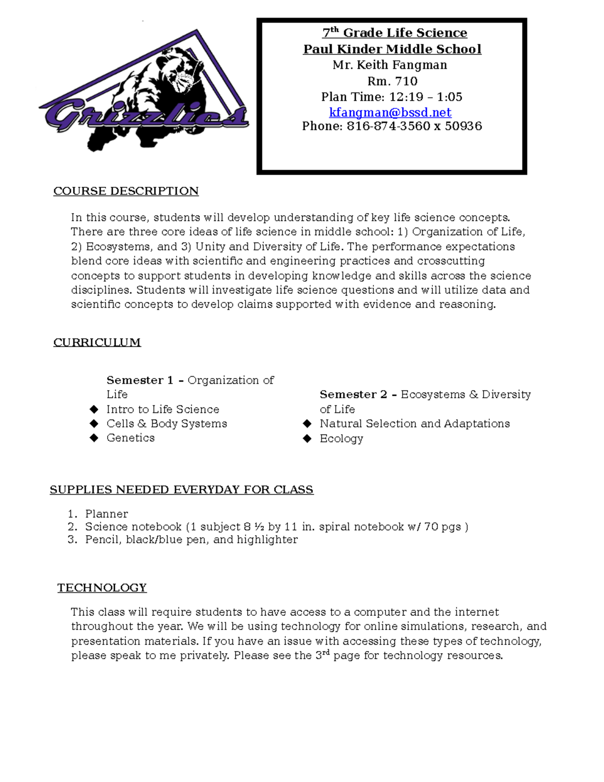 7th grade syllabus 2020 - COURSE DESCRIPTION In this course, students ...