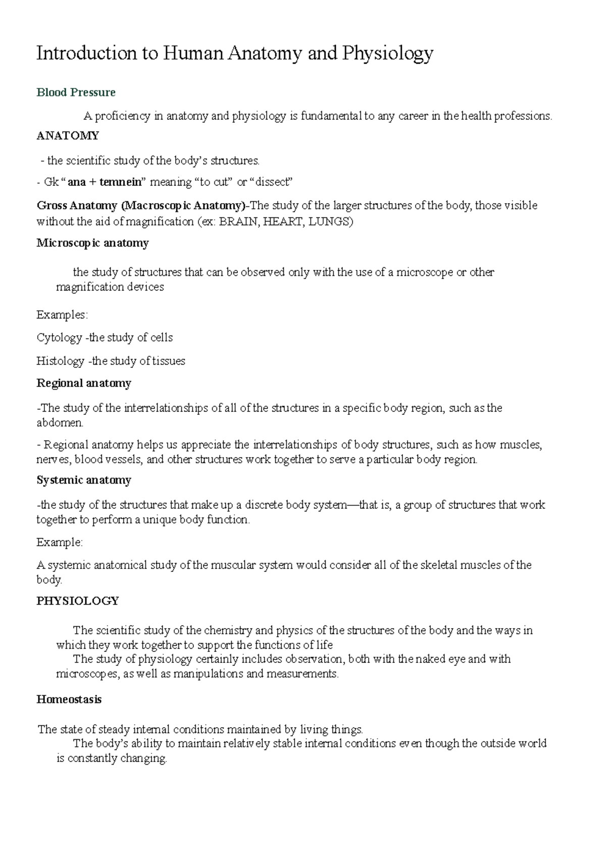 Introduction to Human Anatomy and Physiology - ANATOMY the scientific ...