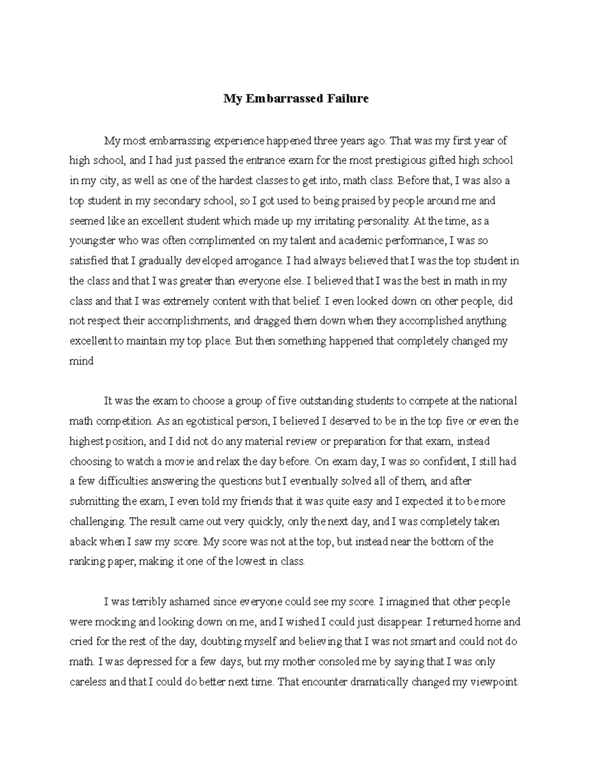 Homework 3- Hoang LE UYEN Phuong - My Embarrassed Failure My most ...