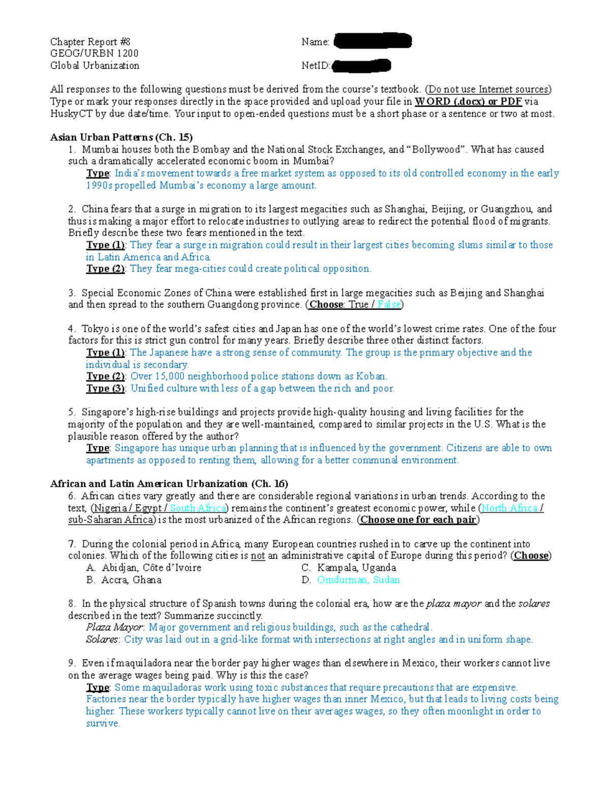 Chapter Report#8a - (Do not use Internet sources) Type or mark your responses directly in the ...