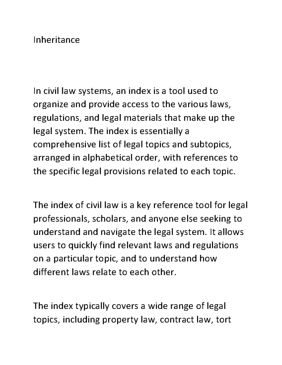 Civil law Civil law Principles of Practice 2 - Inheritance In civil law ...