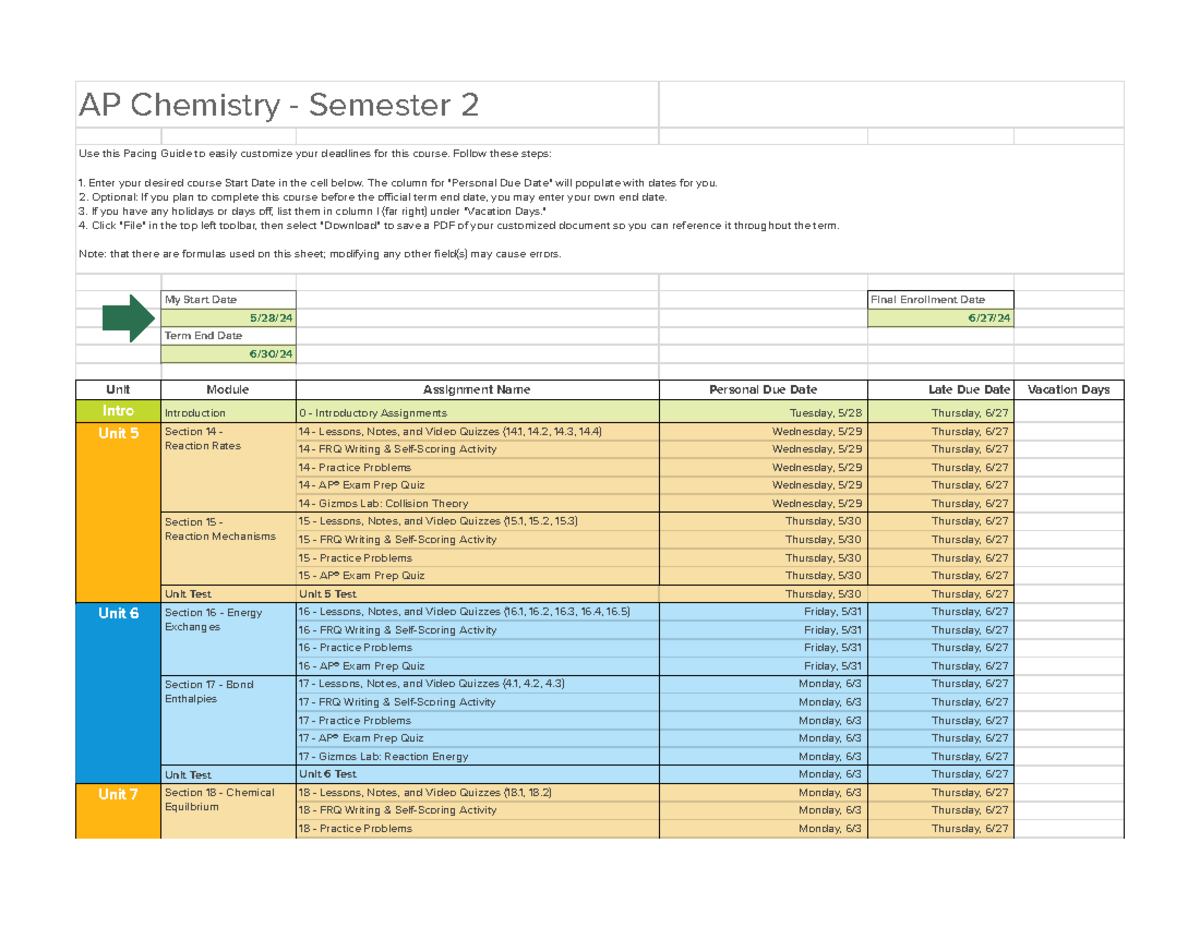 Copy of Apchem-II Pacing Guide OD Sem2 - v. 5 23 23 - AP Chemistry ...
