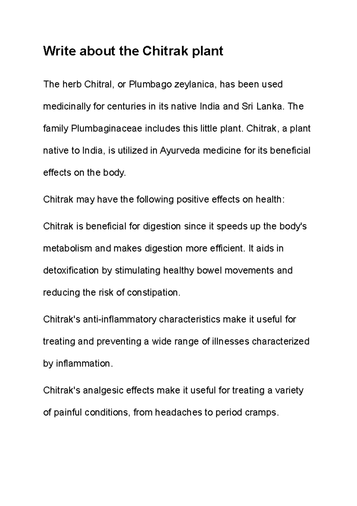 Write About The Chitrak Plant The Family Plumbaginaceae Includes This write-about-the-chitrak-plant-the-family-plumbaginaceae-includes-this