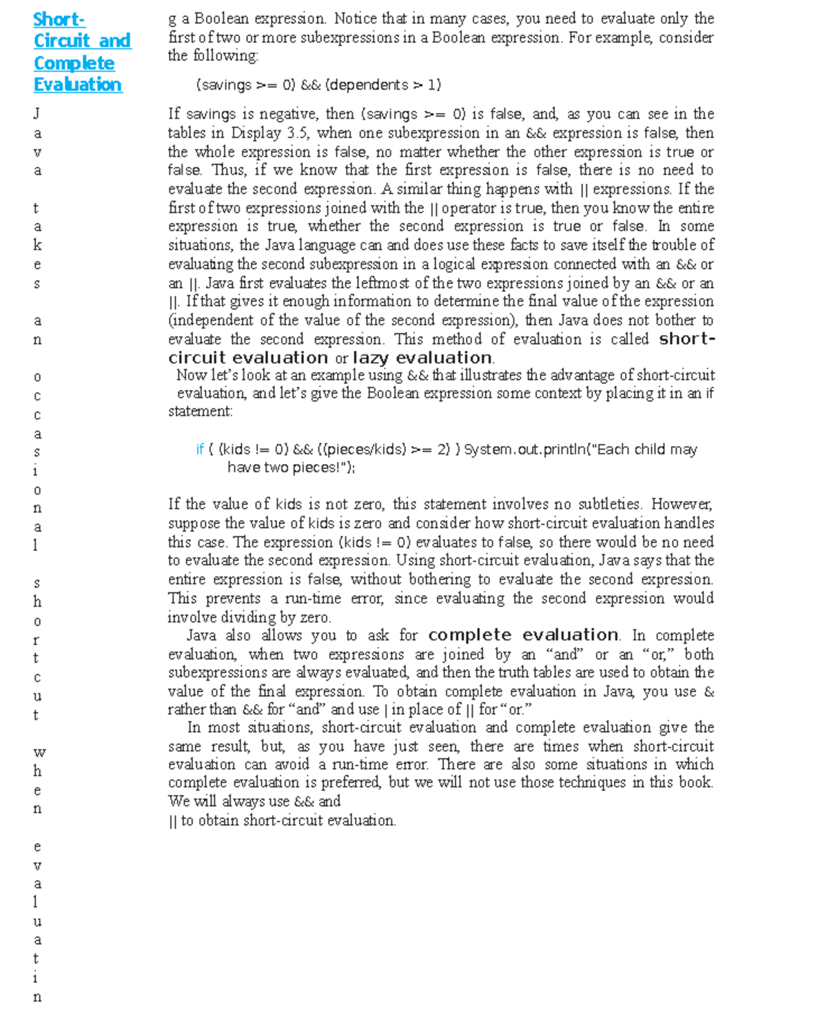 Short - Short- Circuit and Complete Evaluation J a v a t a k e s a n o ...
