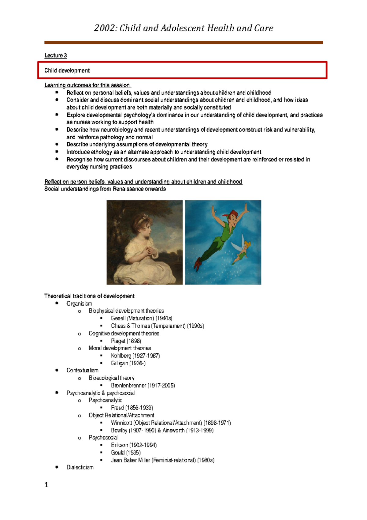 02 L03 Child development - Lecture 3 Child development Learning ...