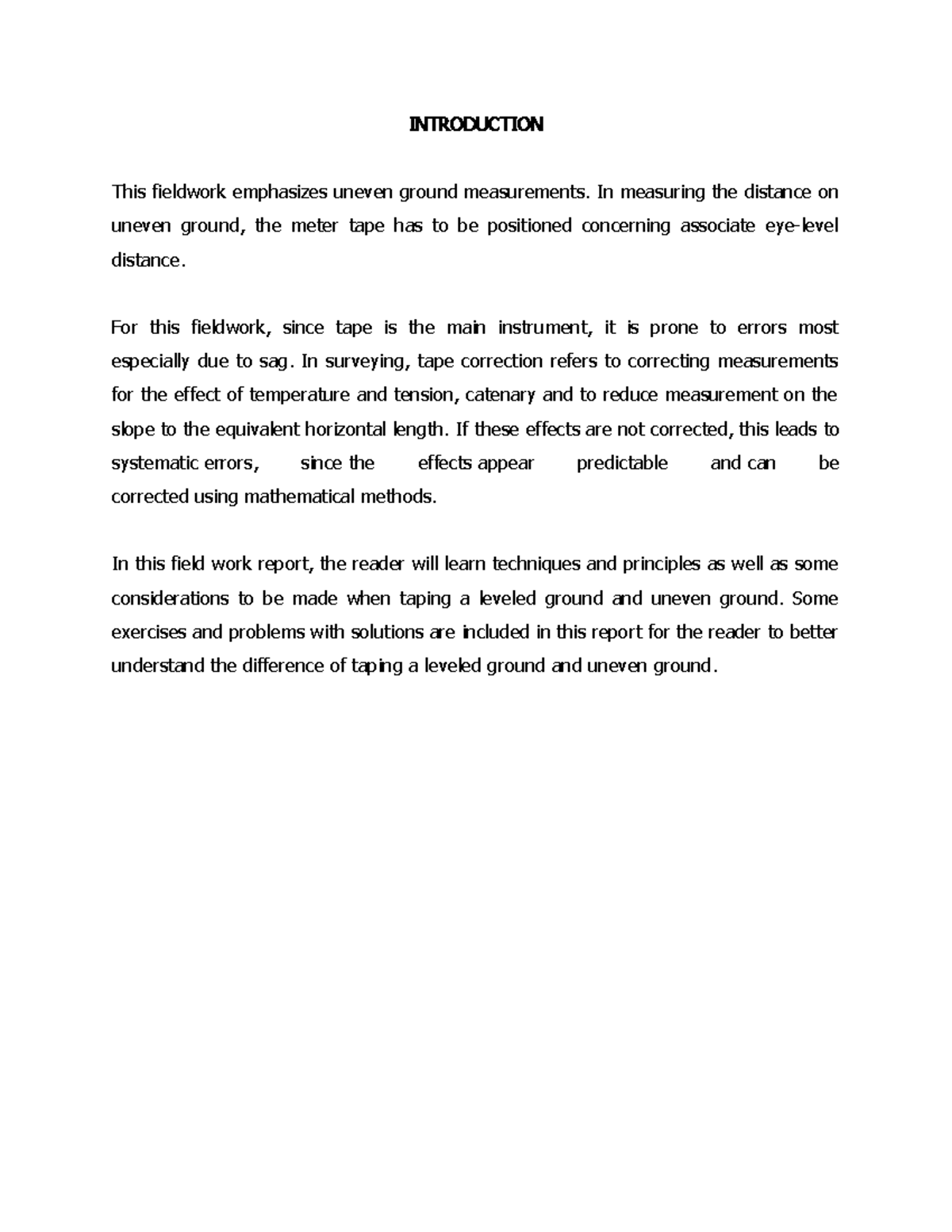 Fieldwork 2 Introduction - INTRODUCTION This fieldwork emphasizes ...