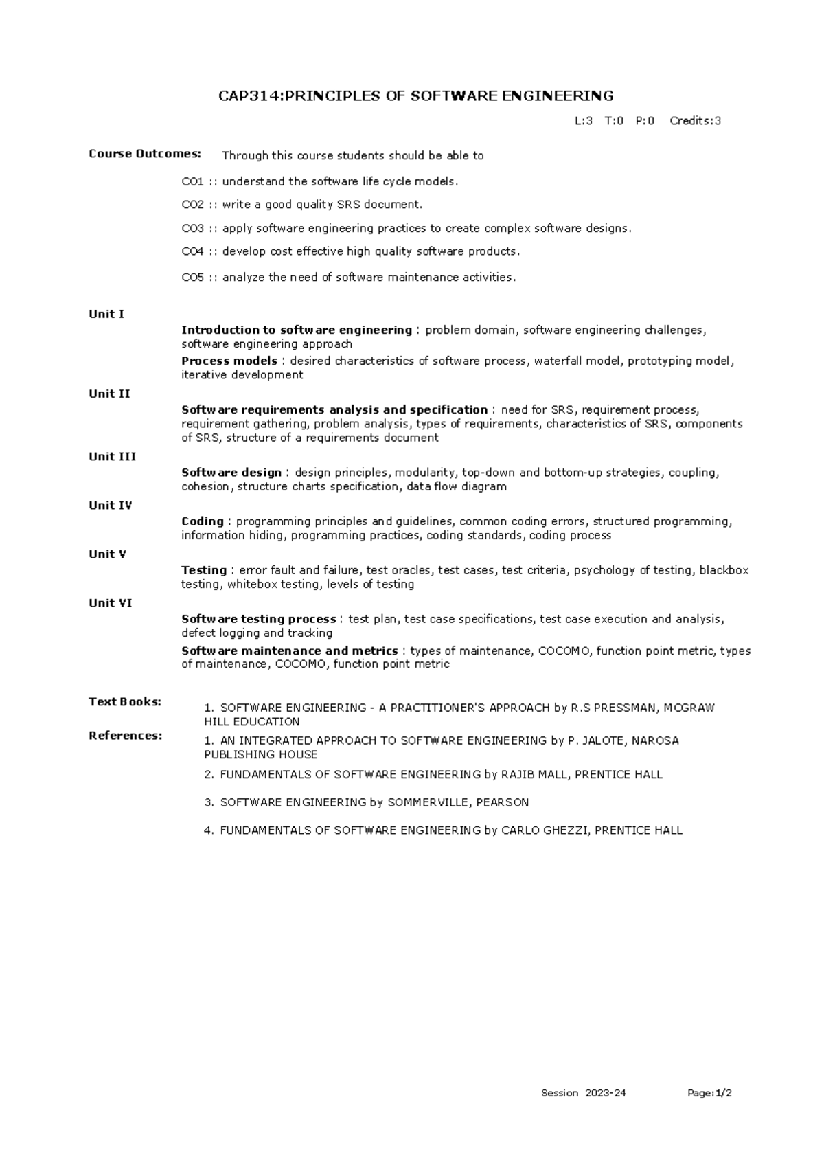 Principles OF Software Engineering - CAP314:PRINCIPLES OF SOFTWARE ...