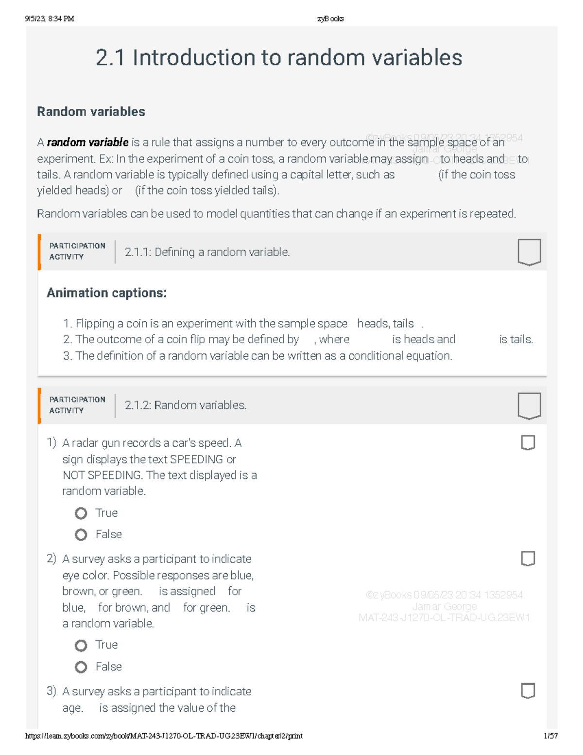 Introduction to Random Variables and Discrete Probability Distributions - Studocu