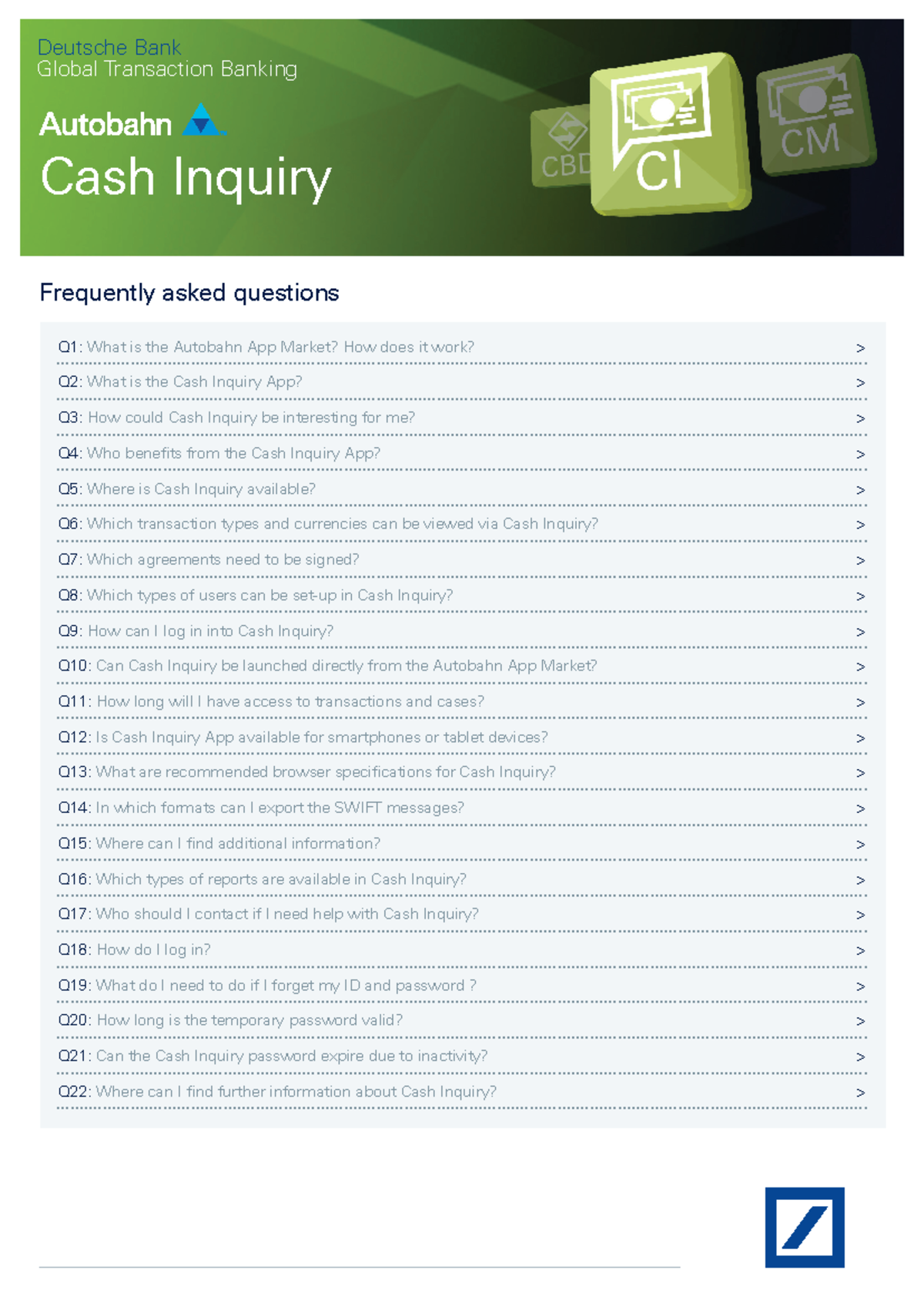 Cash Inquiry FAQ Sheet ENG Client FAQ - Q1: What is the Autobahn App Market? How does it work ...