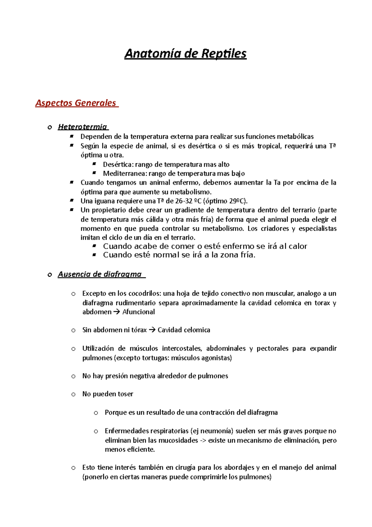Anatomía de Reptiles - Anatomía de Reptiles Aspectos Generales o ...