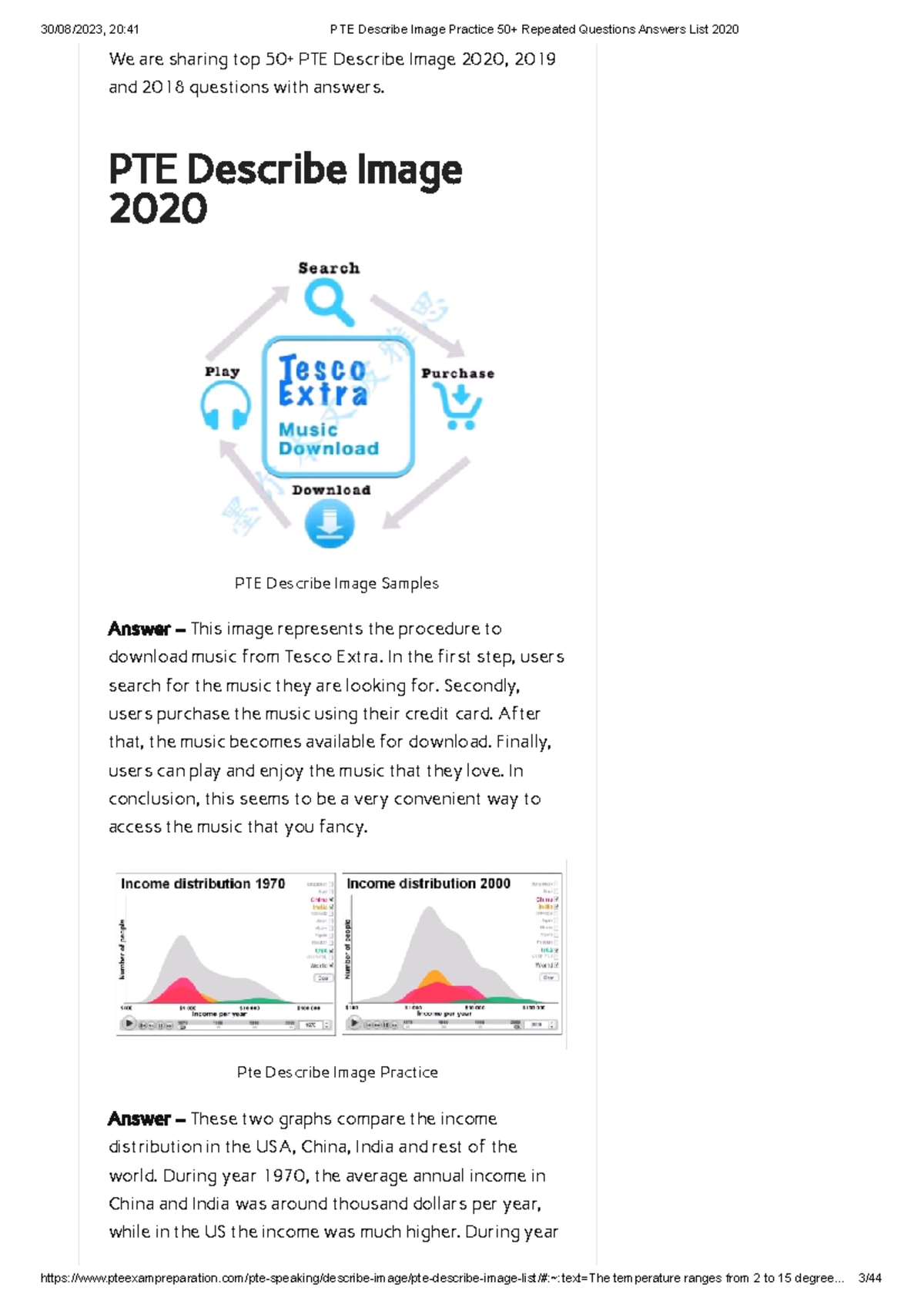 PTE Describe Image Practice 50+ Repeated Questions Answers List 2020 ...