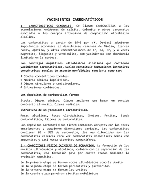 Condiciones Geologicas PARA LA Formacion DE Yacimientos - CONDICIONES ...
