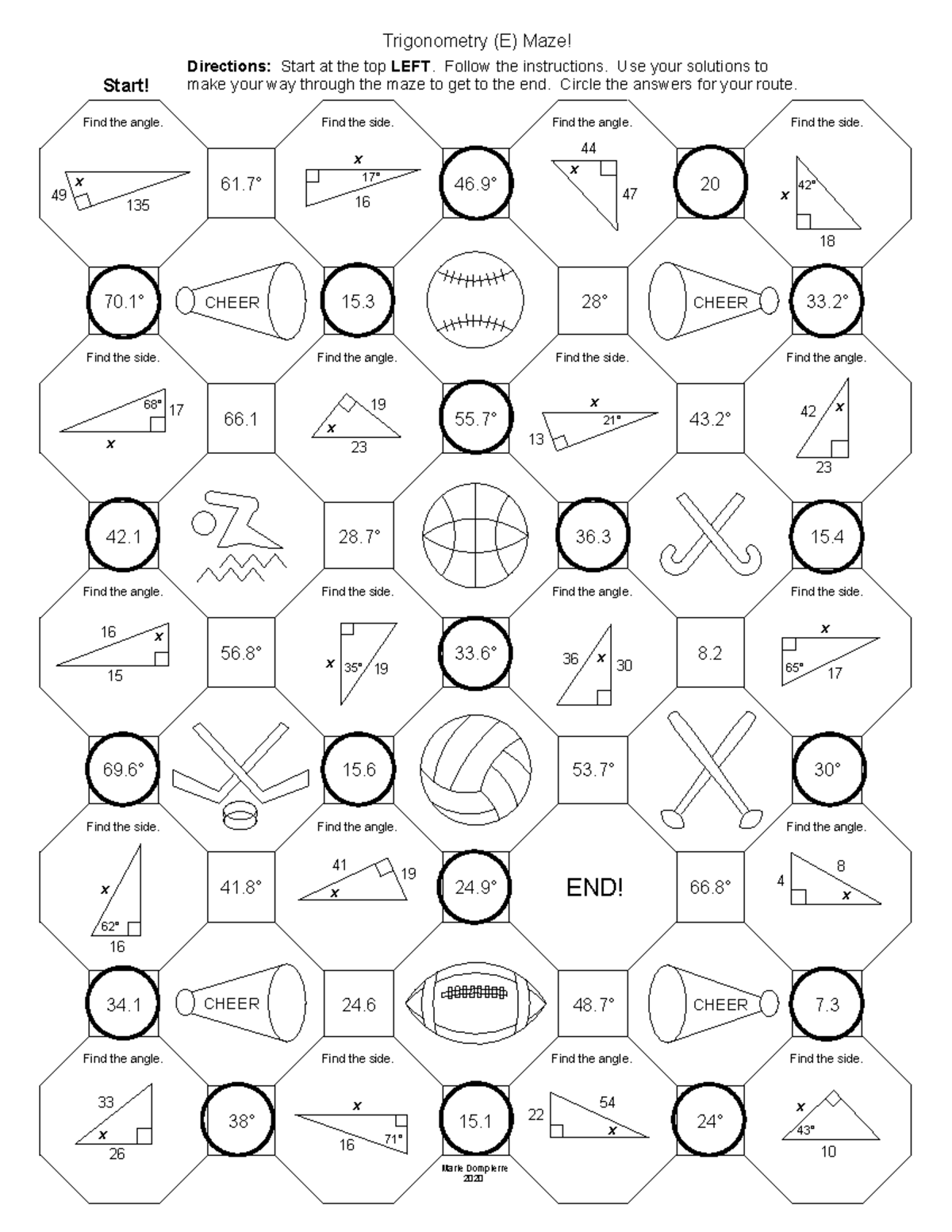 Trigonometry Maze Answer Key Pdf at Ina Lillard blog