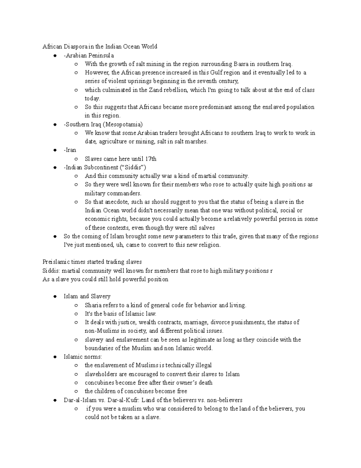 African Diaspora in the Indian Ocean World - However, the African ...